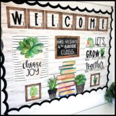 Farmhouse Distance Learning Backdrop Decor | Confetti & Creativity