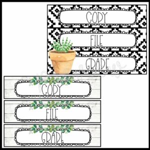 Boho Farmhouse EDITABLE long drawer labels | Confetti & Creativity