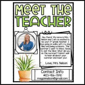 Plant Meet the Teacher | Confetti & Creativity