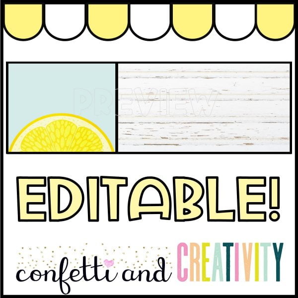Lemon Schedule Cards | Confetti & Creativity