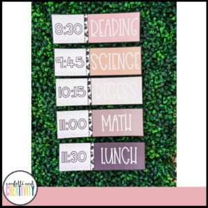 Boho Neutral Schedule Cards | Confetti & Creativity