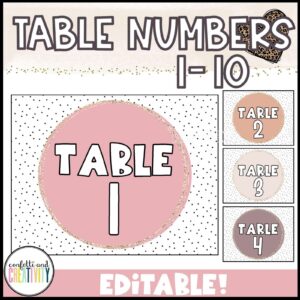 Boho Neutral Table Numbers | Confetti & Creativity