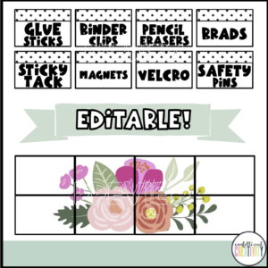 Farmhouse Floral Teacher Toolbox Labels | Confetti & Creativity