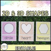 Pastel 2D and 3D Shape Posters