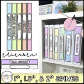 Pastel Editable Binder Covers & Spines | Confetti & Creativity