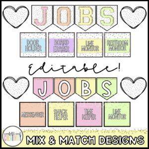 Pastel Job Cards and Banner | Confetti & Creativity