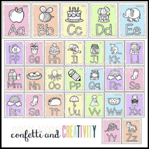 Pastel Primary Alphabet Posters | Confetti & Creativity