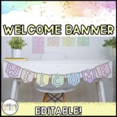 Pastel Editable Welcome Banner | Confetti & Creativity