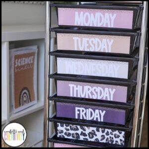 Boho Neutral Editable 10 Drawer Cart Labels | Confetti & Creativity