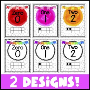 Watercolor Numbers 0-20 with Ten Frames | Confetti & Creativity