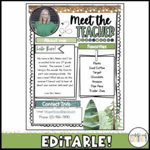 Nature Meet the Teacher | Confetti & Creativity