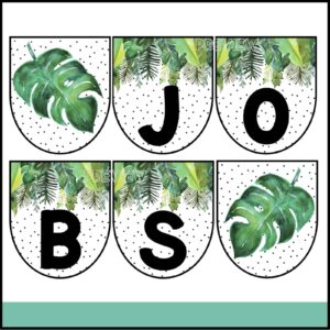 Tropical Job Cards and Banner | Confetti & Creativity