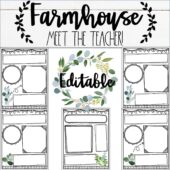 Farmhouse Editable Meet the Teacher | Confetti & Creativity