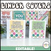 Retro Editable Binder Covers and Spines | Confetti & Creativity