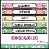 Retro Editable Binder Covers and Spines | Confetti & Creativity