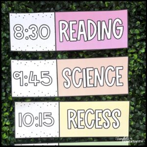 Retro Schedule Cards | Confetti & Creativity