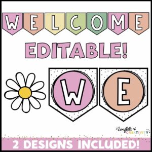 Retro Editable Welcome Banners | Confetti & Creativity