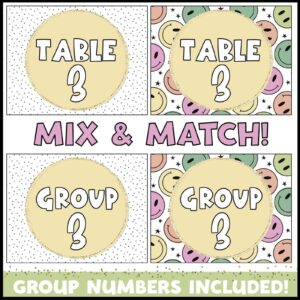 Retro Table & Group Numbers 1-10 | Confetti & Creativity