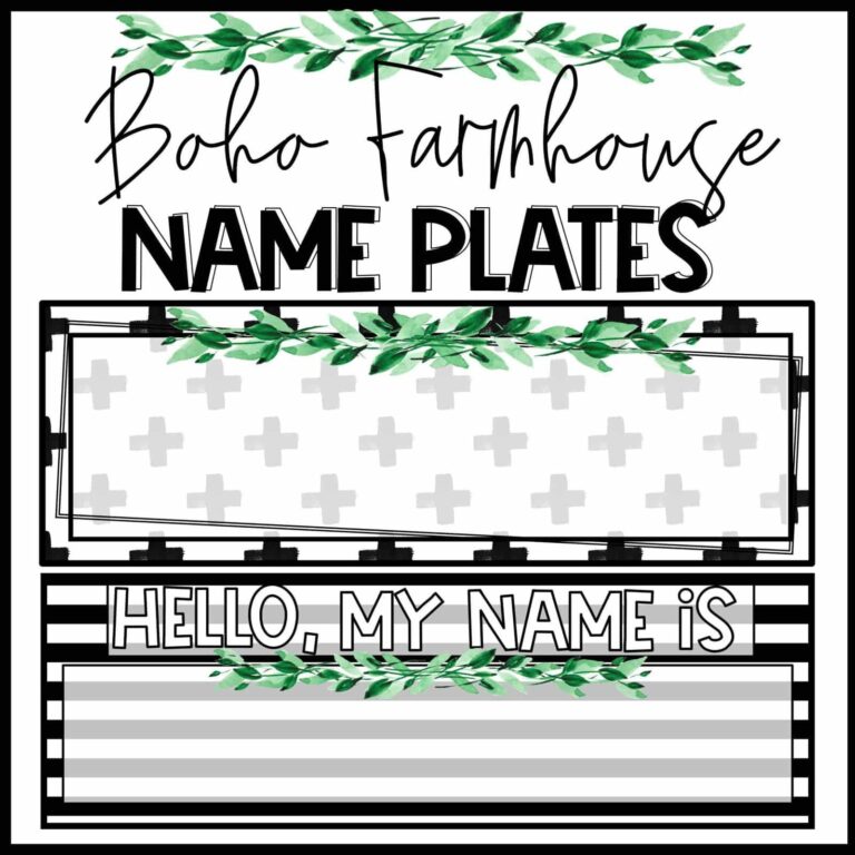Boho Farmhouse Desk Name Plates | Confetti & Creativity
