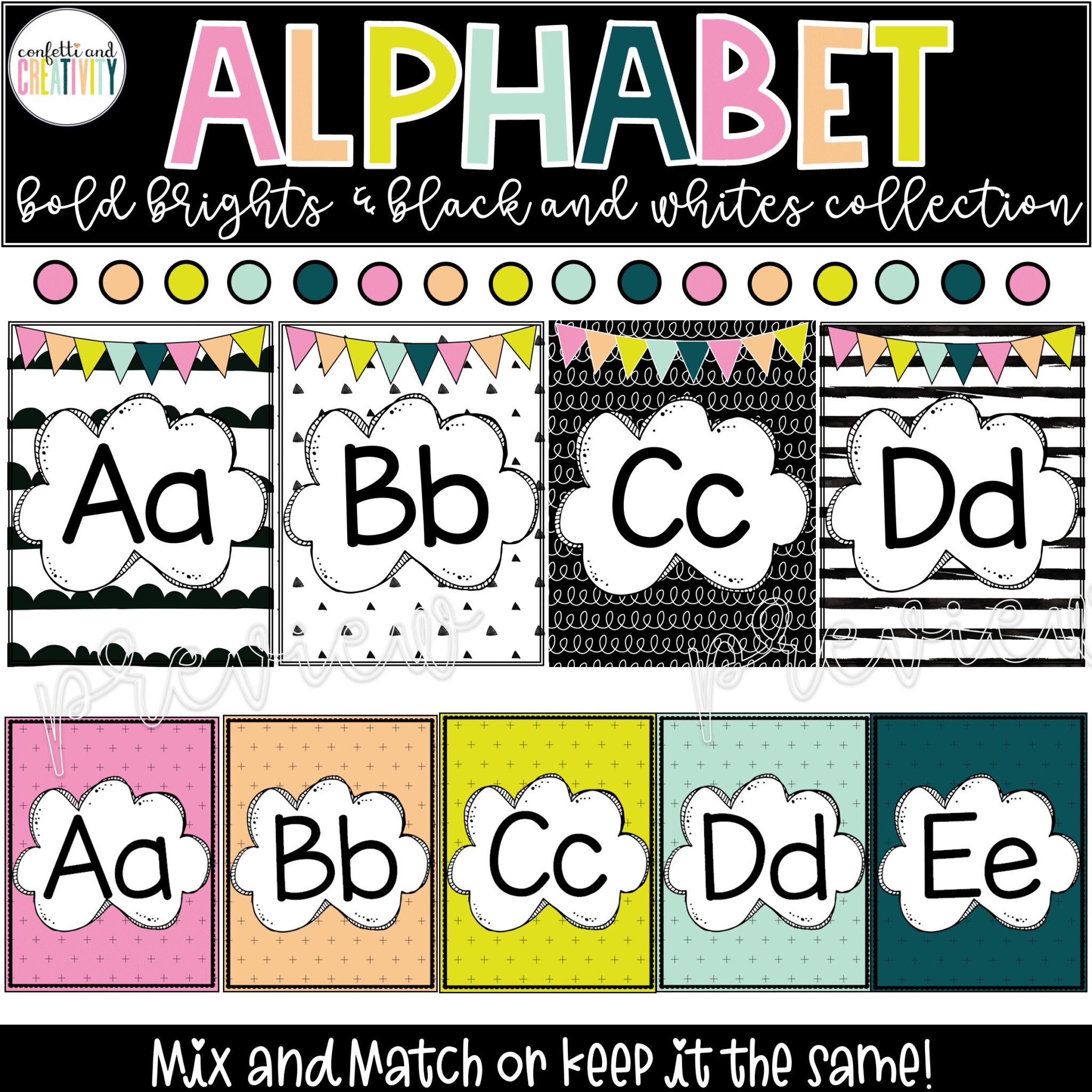 Bold Brights Alphabet | Confetti & Creativity