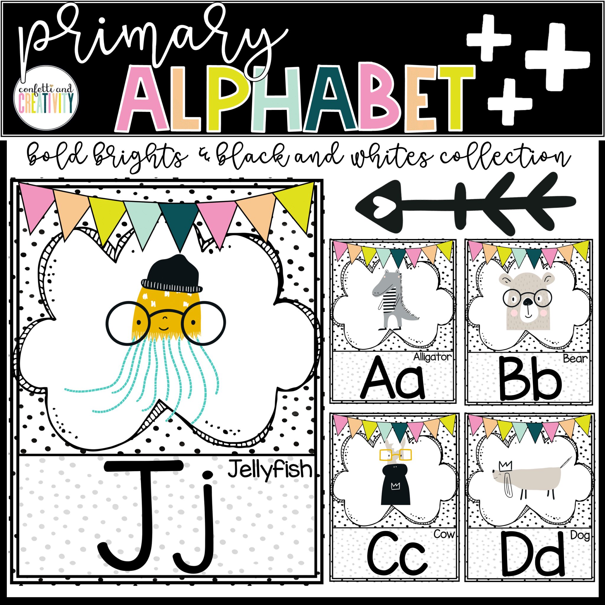 Bold Brights Primary Alphabet | Confetti & Creativity