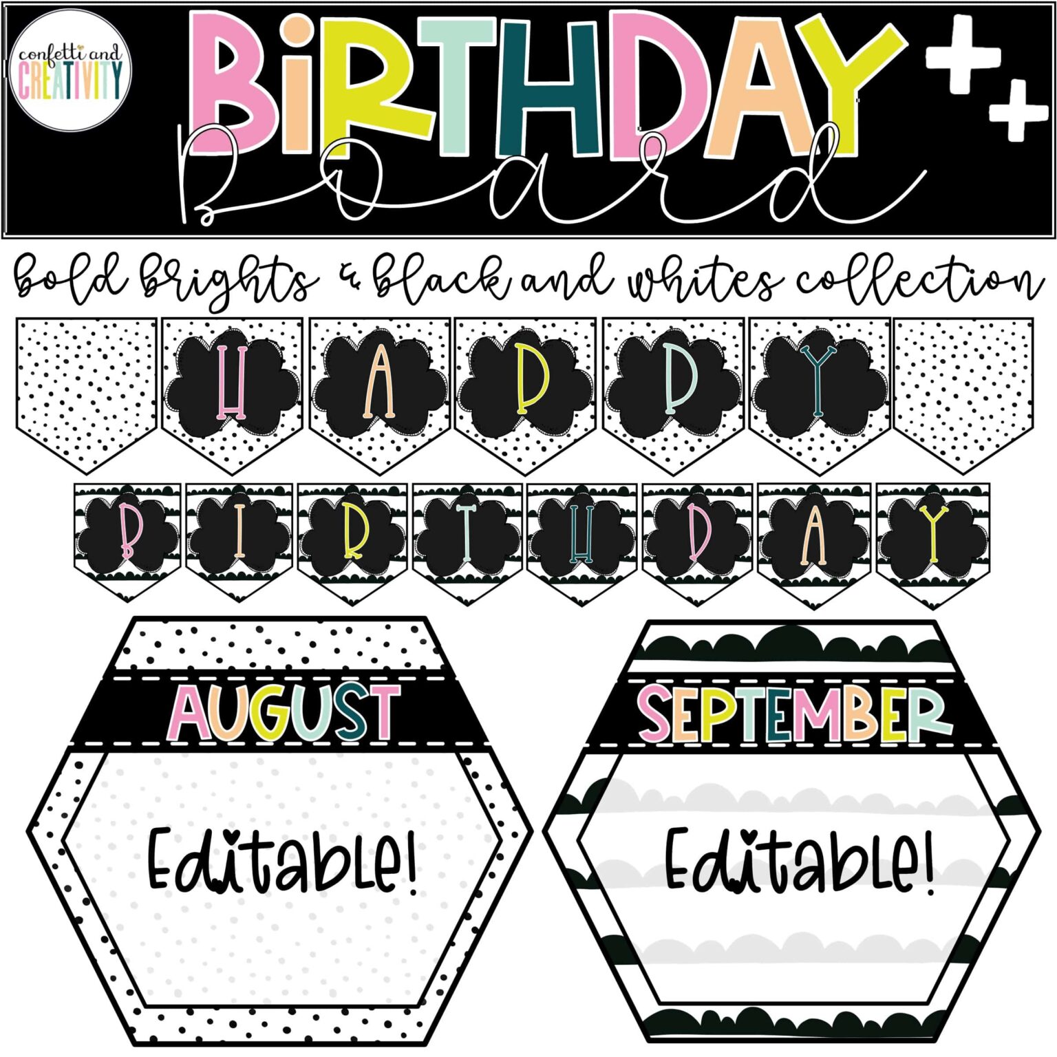 Bold Brights Classroom Decor Bundle | Confetti & Creativity