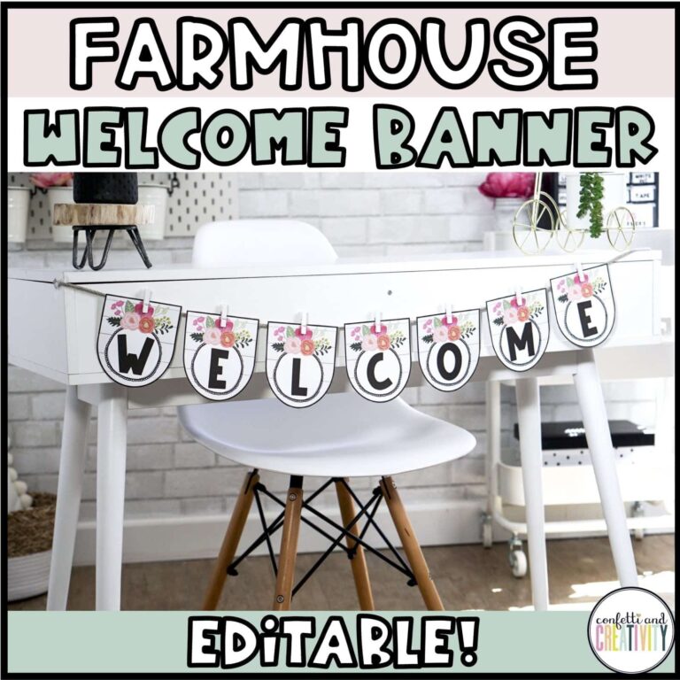 Farmhouse Floral EDITABLE Banners | Confetti & Creativity