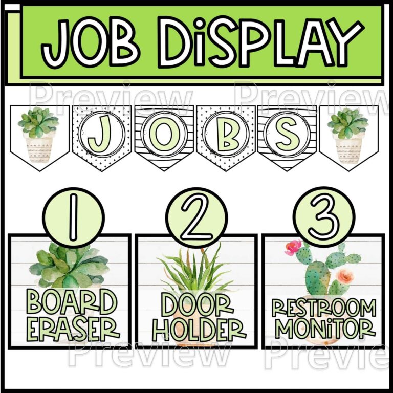 Plant Job Cards and Banner | Confetti & Creativity