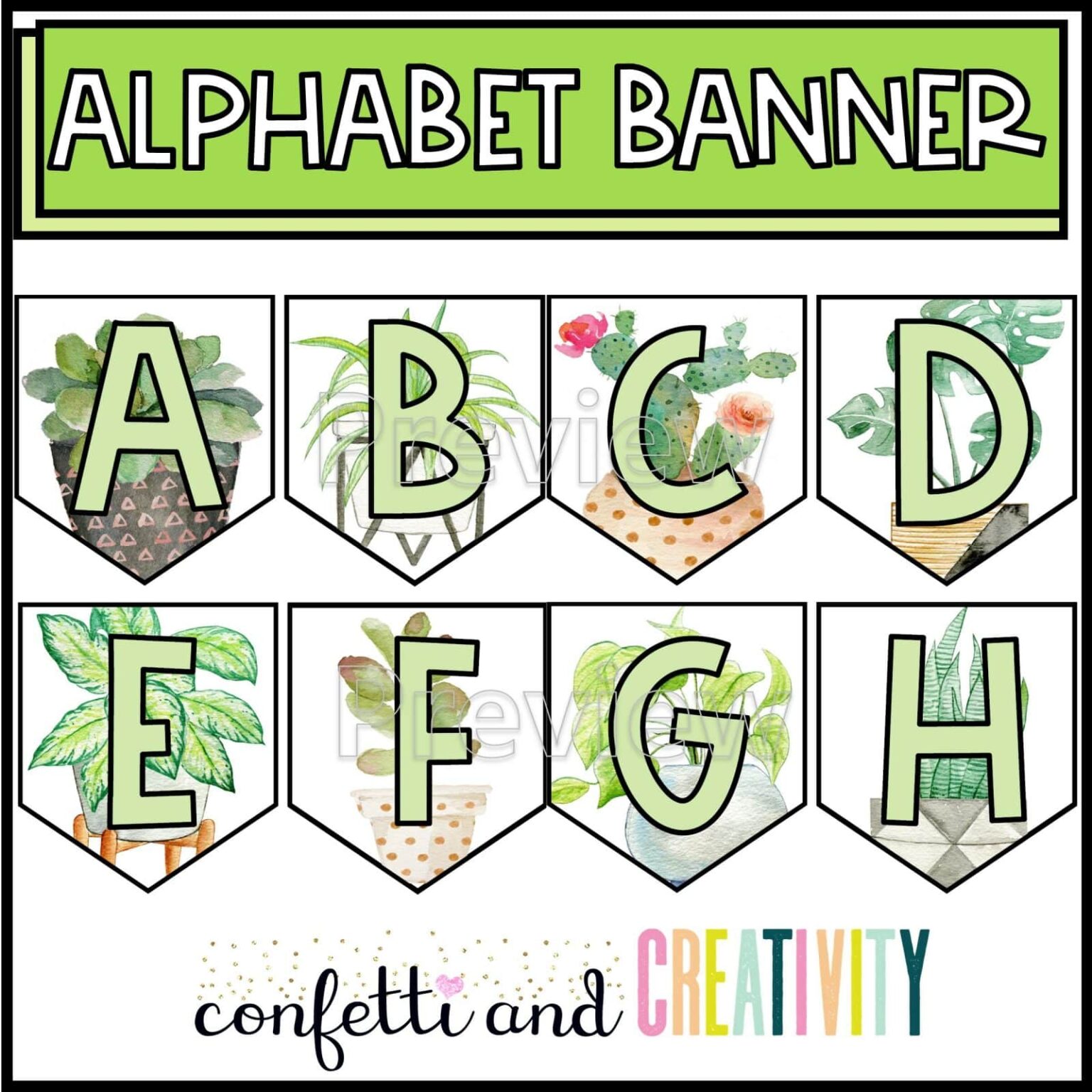 Plant Alphabet Banner | Confetti & Creativity