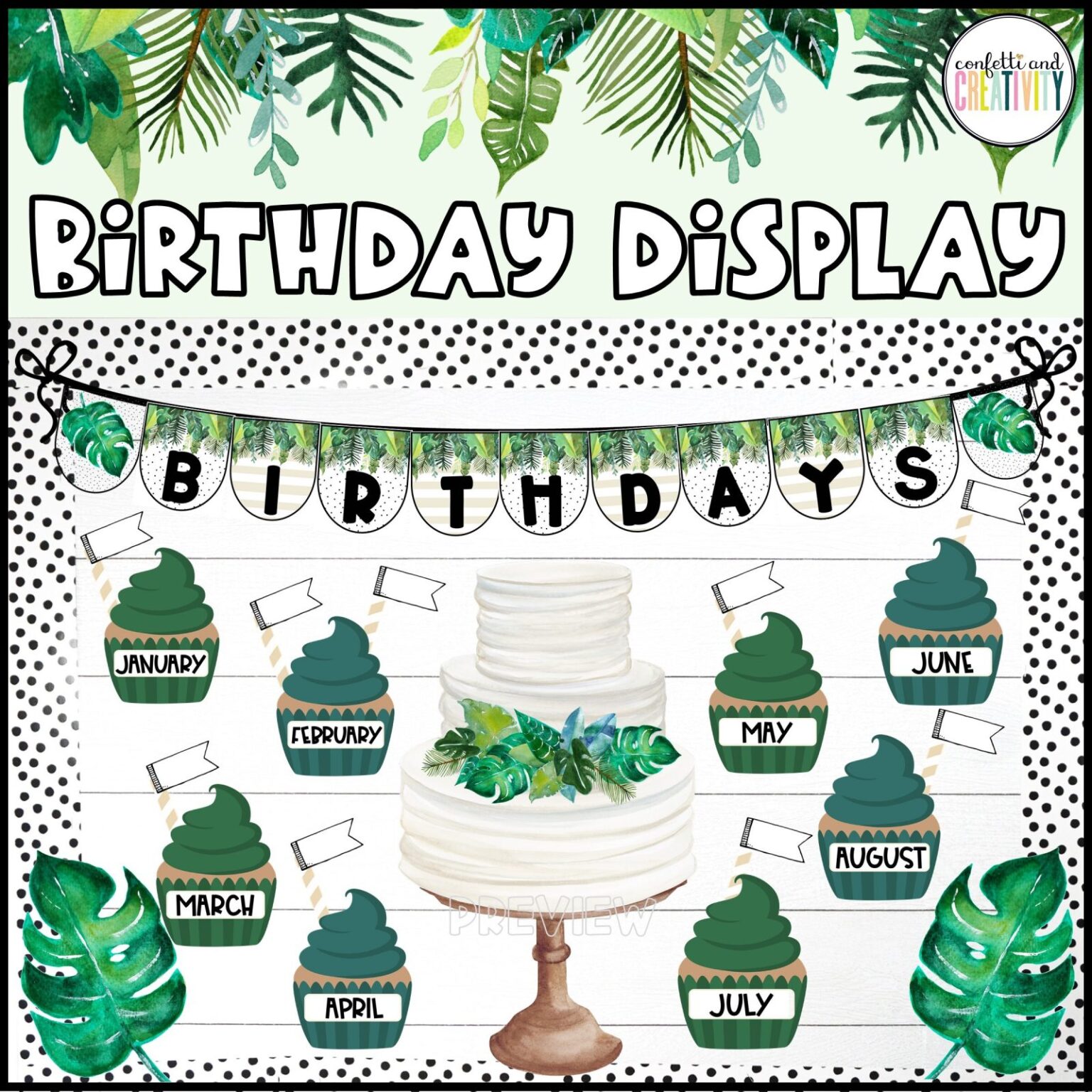 Tropical Birthday Display | Confetti & Creativity