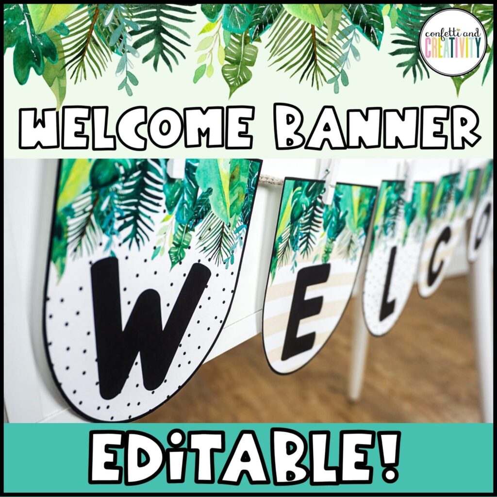 Tropical Welcome Banner | Confetti & Creativity