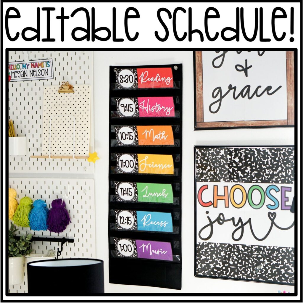 Bright Vintage Vibes Schedule Cards | Confetti & Creativity