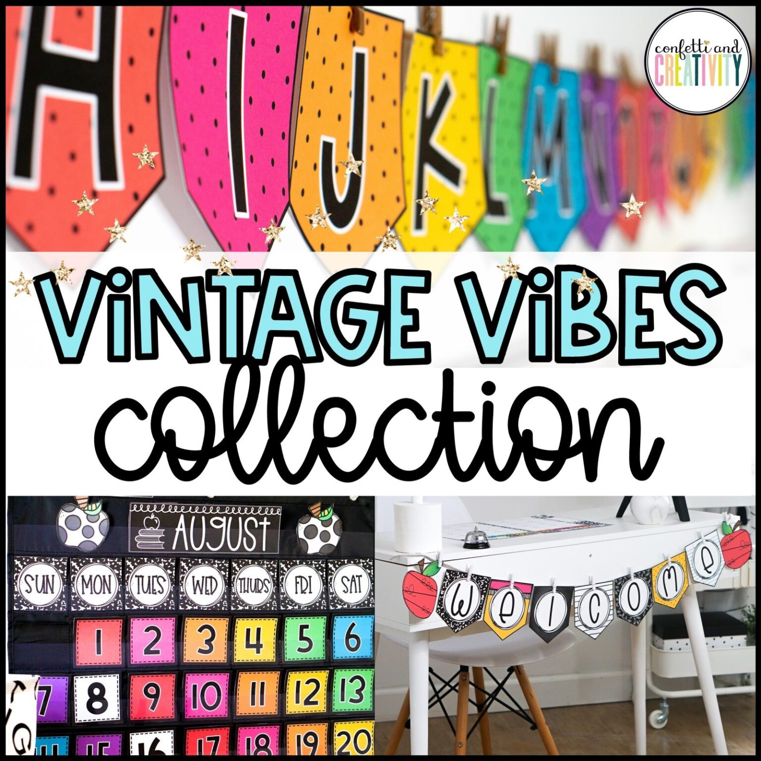 Bright Vintage Vibes CHAMPS Posters | Confetti & Creativity