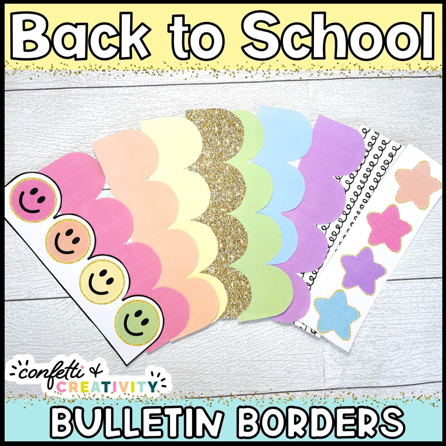 Bright Back to School Bulletin Board Borders | Confetti & Creativity