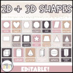 Boho Neutrals 2D and 3D Shape Posters | Confetti & Creativity