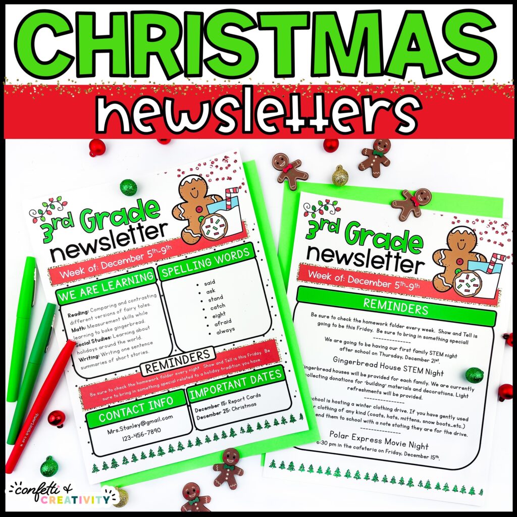 Christmas Newsletter Templates | Confetti & Creativity