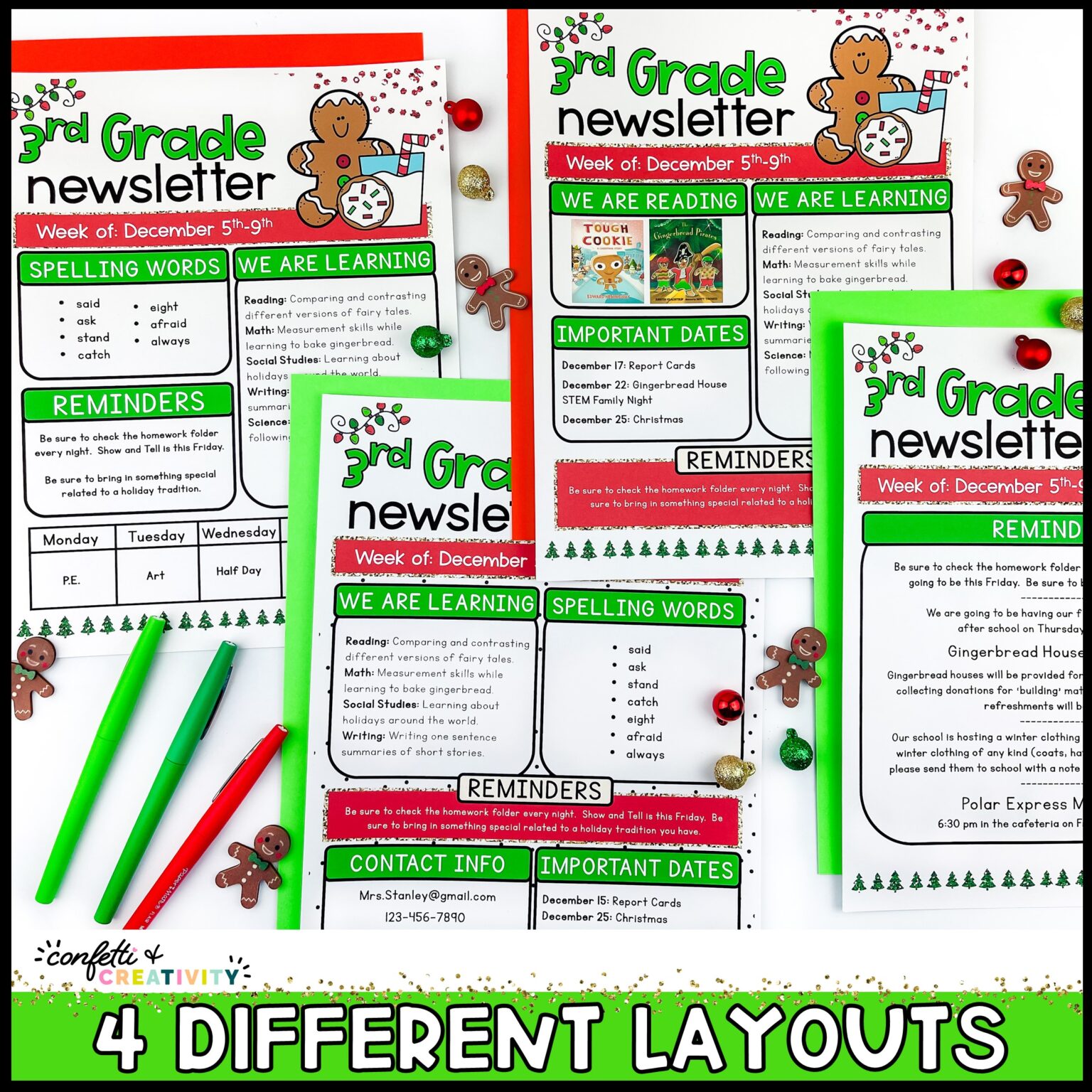 Christmas Newsletter Templates | Confetti & Creativity