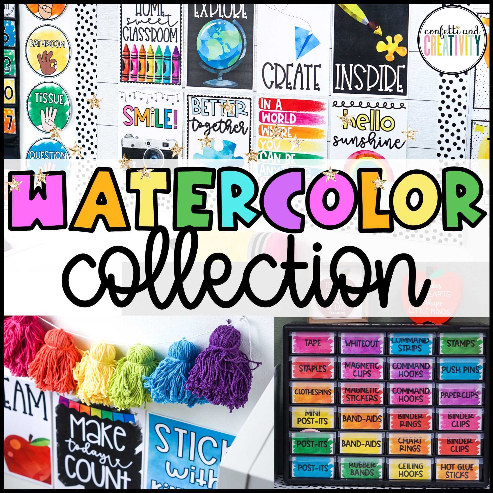 Watercolor Classroom Decor Amazon Finds | Confetti & Creativity