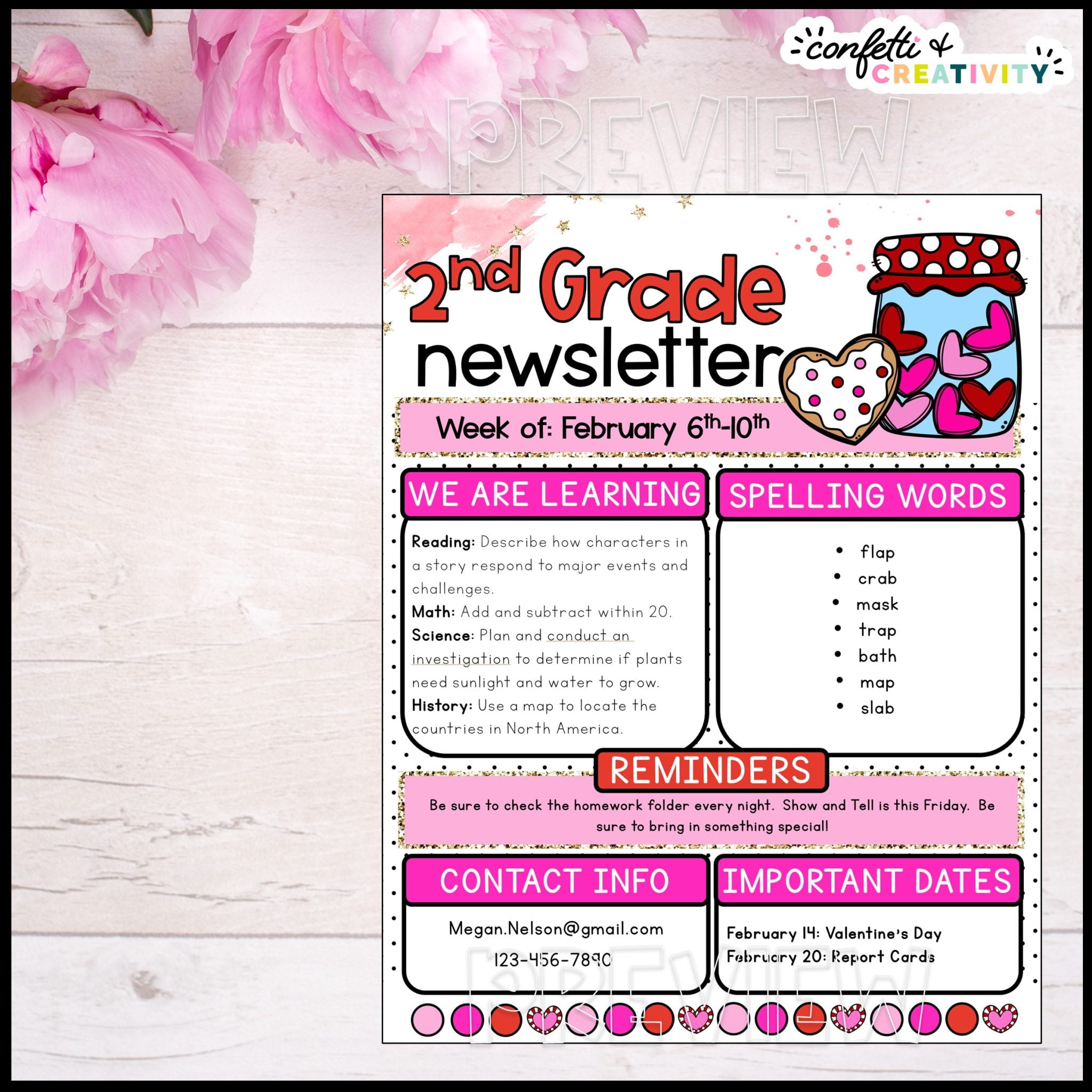 Valentine's Day Newsletter Templates | Confetti & Creativity