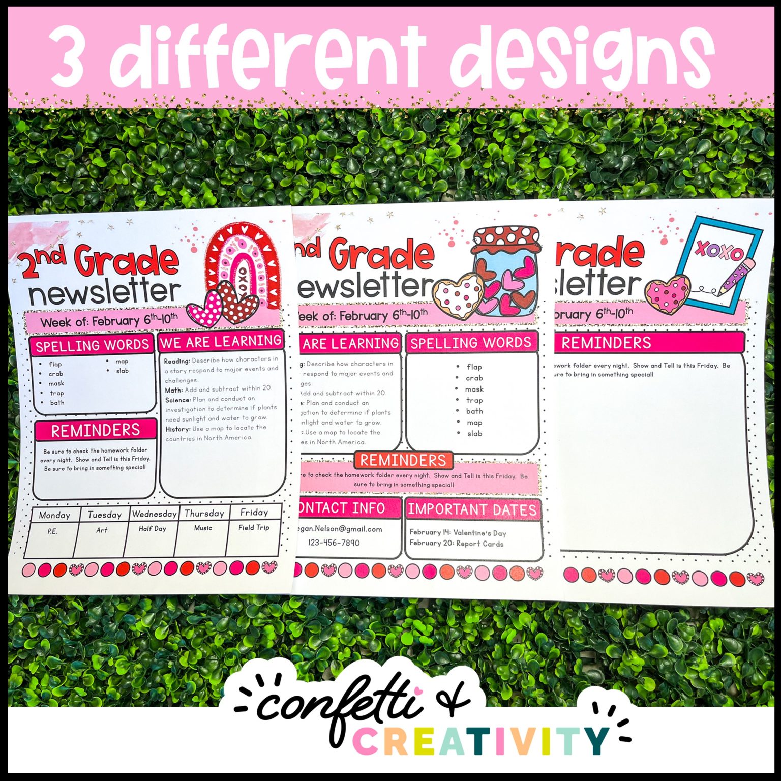 Valentine's Day Newsletter Templates | Confetti & Creativity