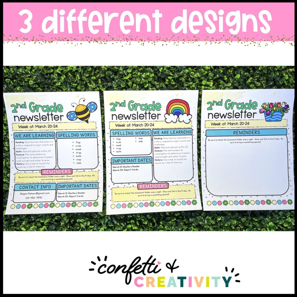 Spring Newsletter Templates | Confetti & Creativity
