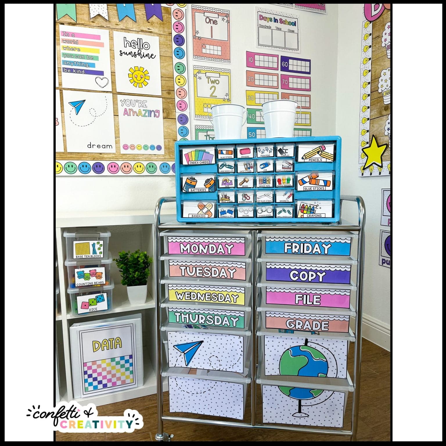 Bright and Simple Classroom Decor Bundle | Confetti & Creativity