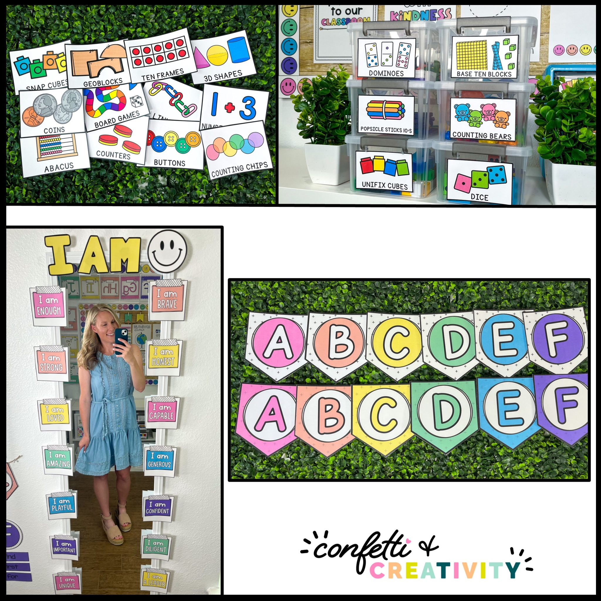 Bright and Simple Classroom Decor Bundle | Confetti & Creativity