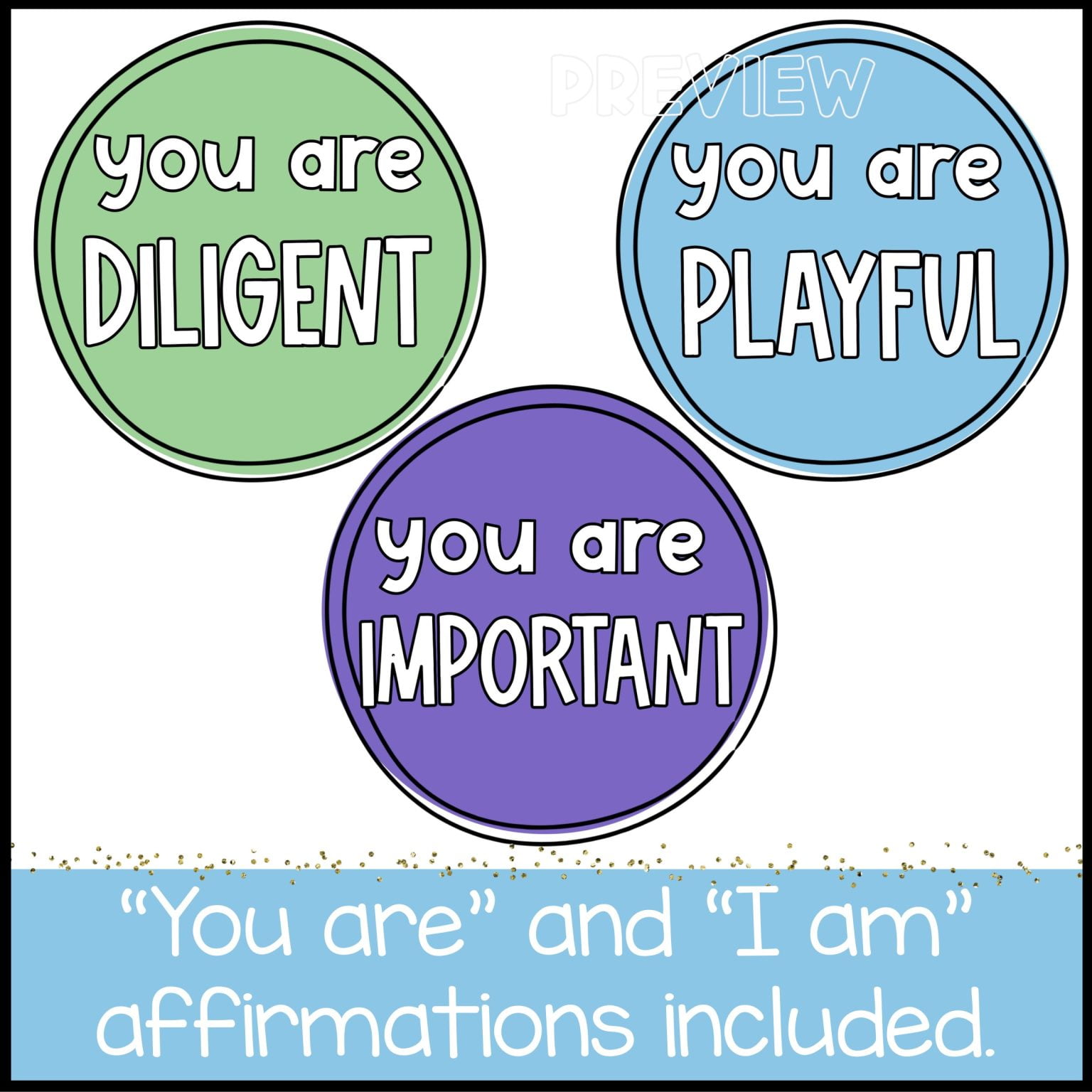 Bright and Simple Affirmation Station (Editable) | Confetti & Creativity
