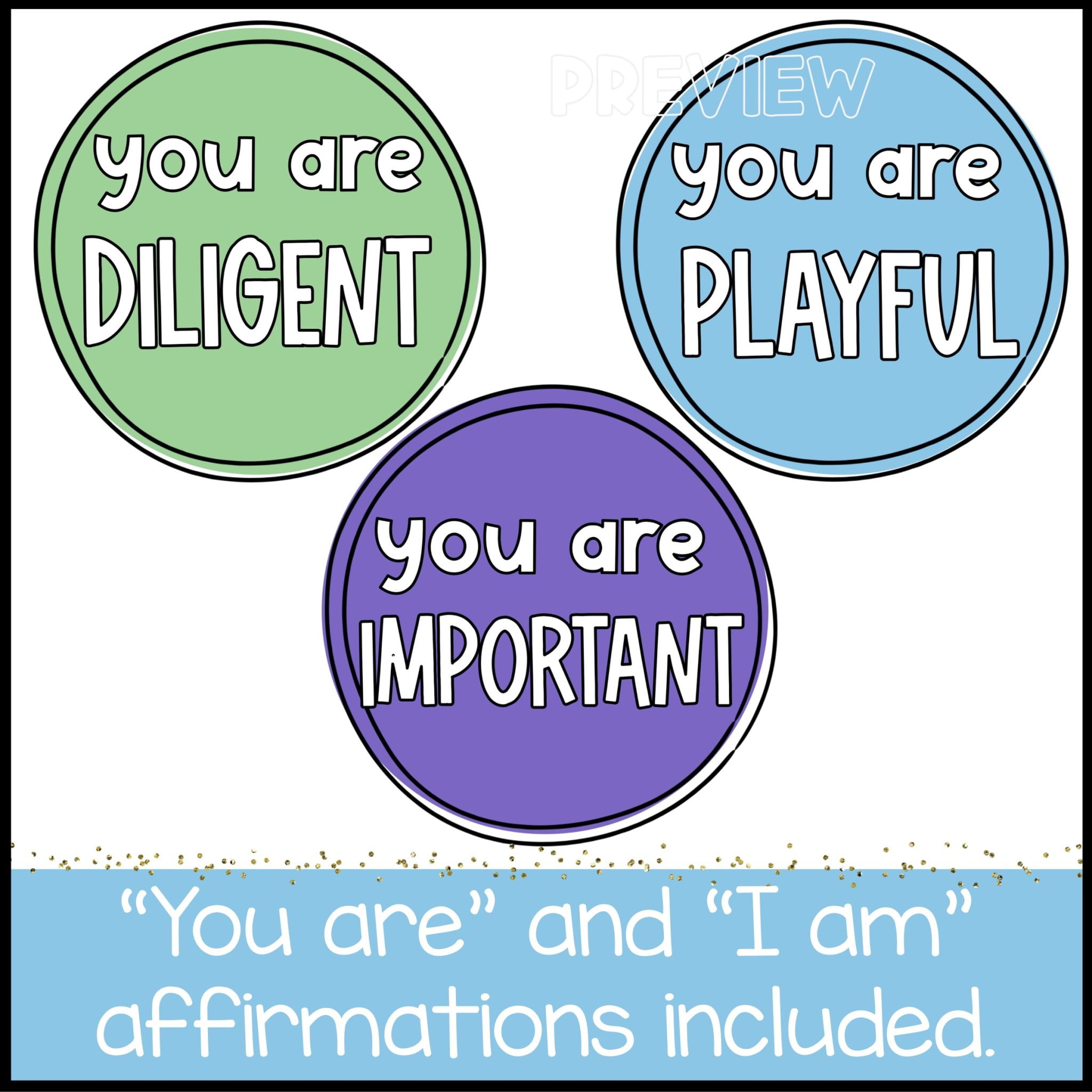 Bright and Simple Affirmation Station (Editable) | Confetti & Creativity