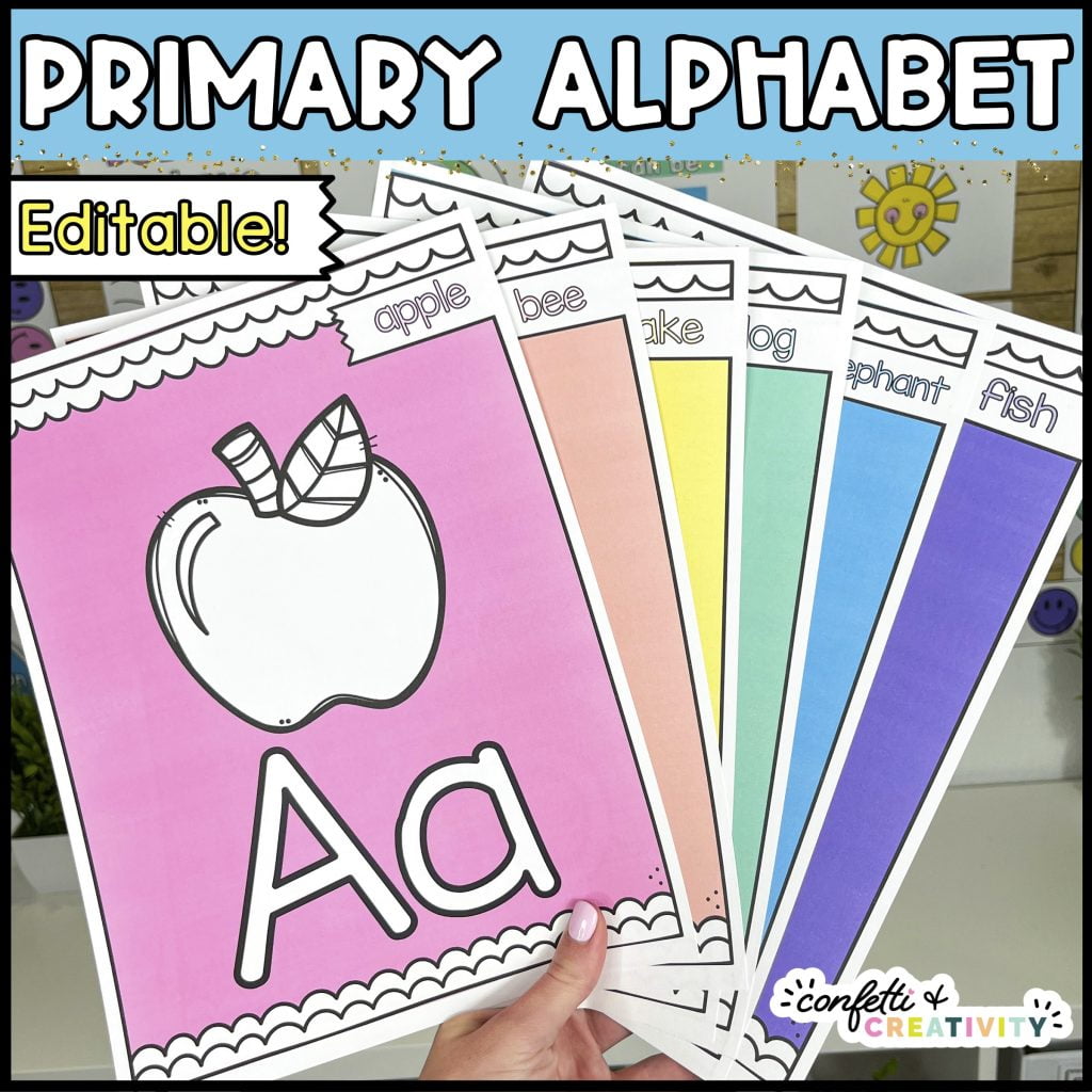 Bright and Simple Alphabet with Pictures (Editable) | Confetti & Creativity