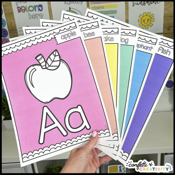 Bright and Simple Alphabet with Pictures (Editable) | Confetti & Creativity