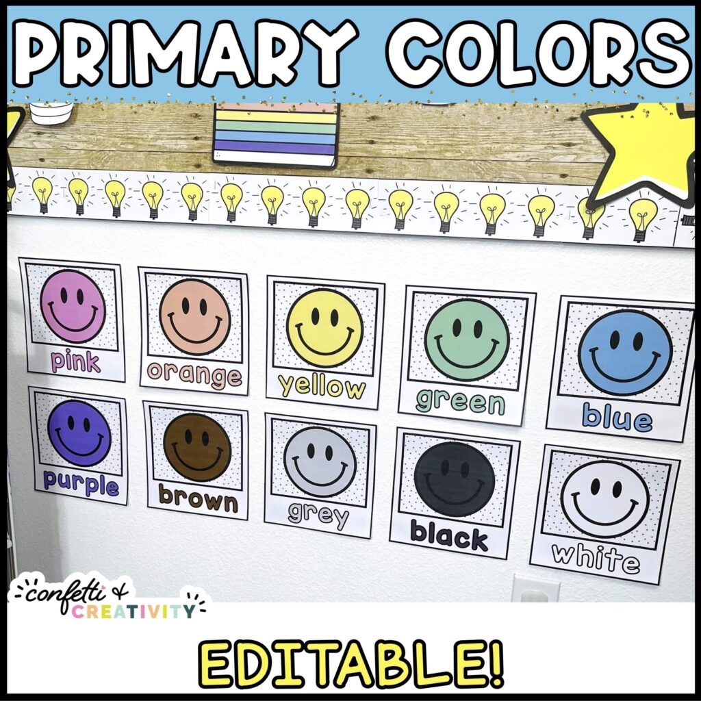 Bright and Simple Editable Classroom Labels | Confetti & Creativity
