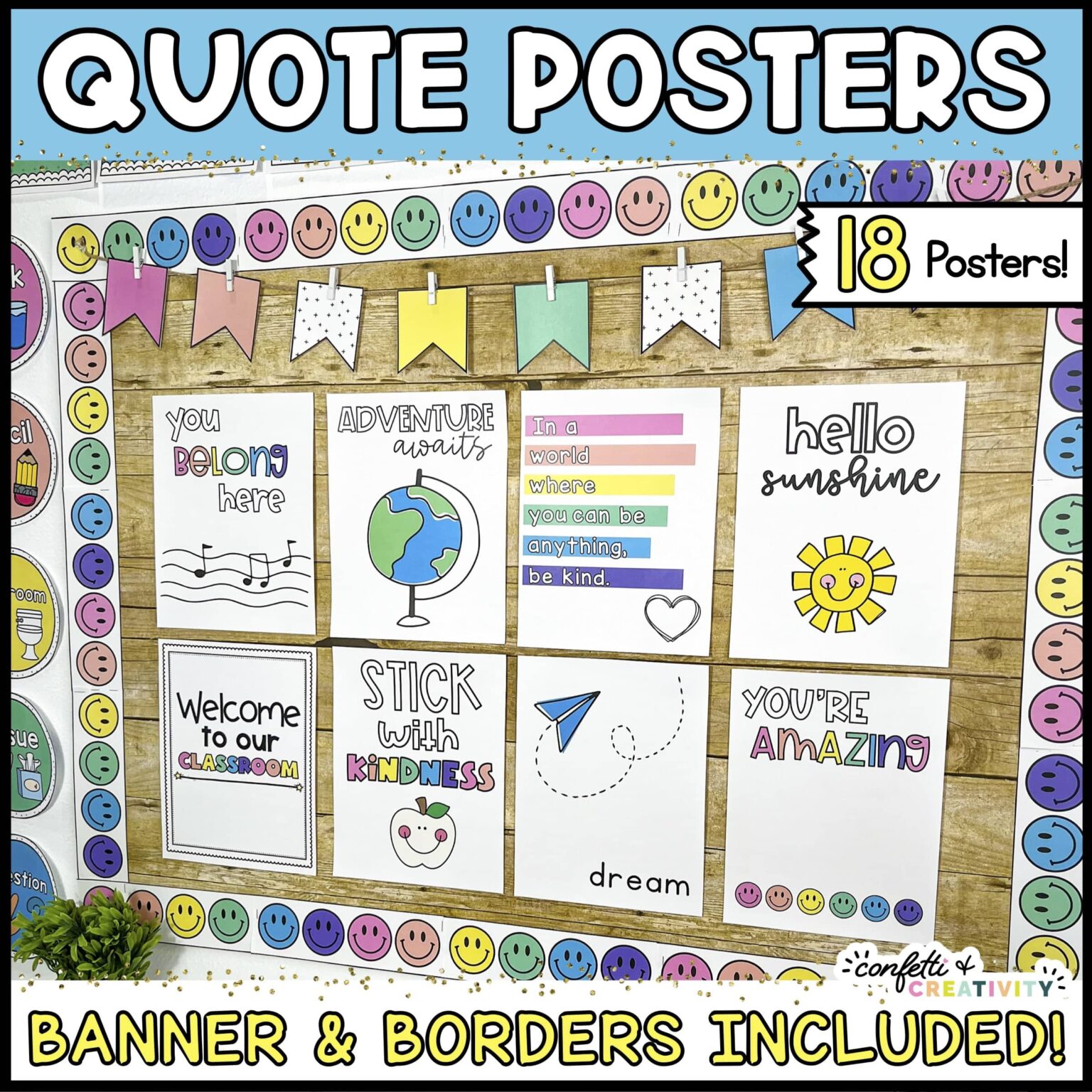 Bright and Simple CHAMPS Posters | Confetti & Creativity