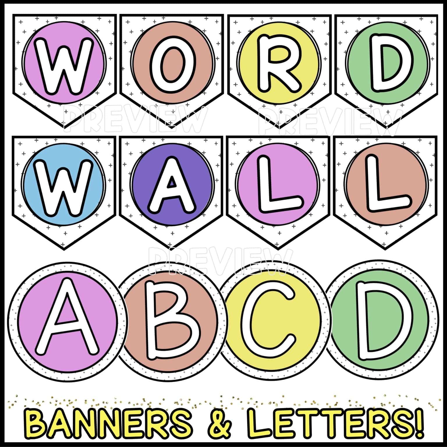 Bright and Simple Word Wall | Confetti & Creativity